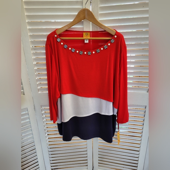 Ruby Rd. | Tops | Ruby Red Nautical Top Womens Plus Size 3x | Poshmark